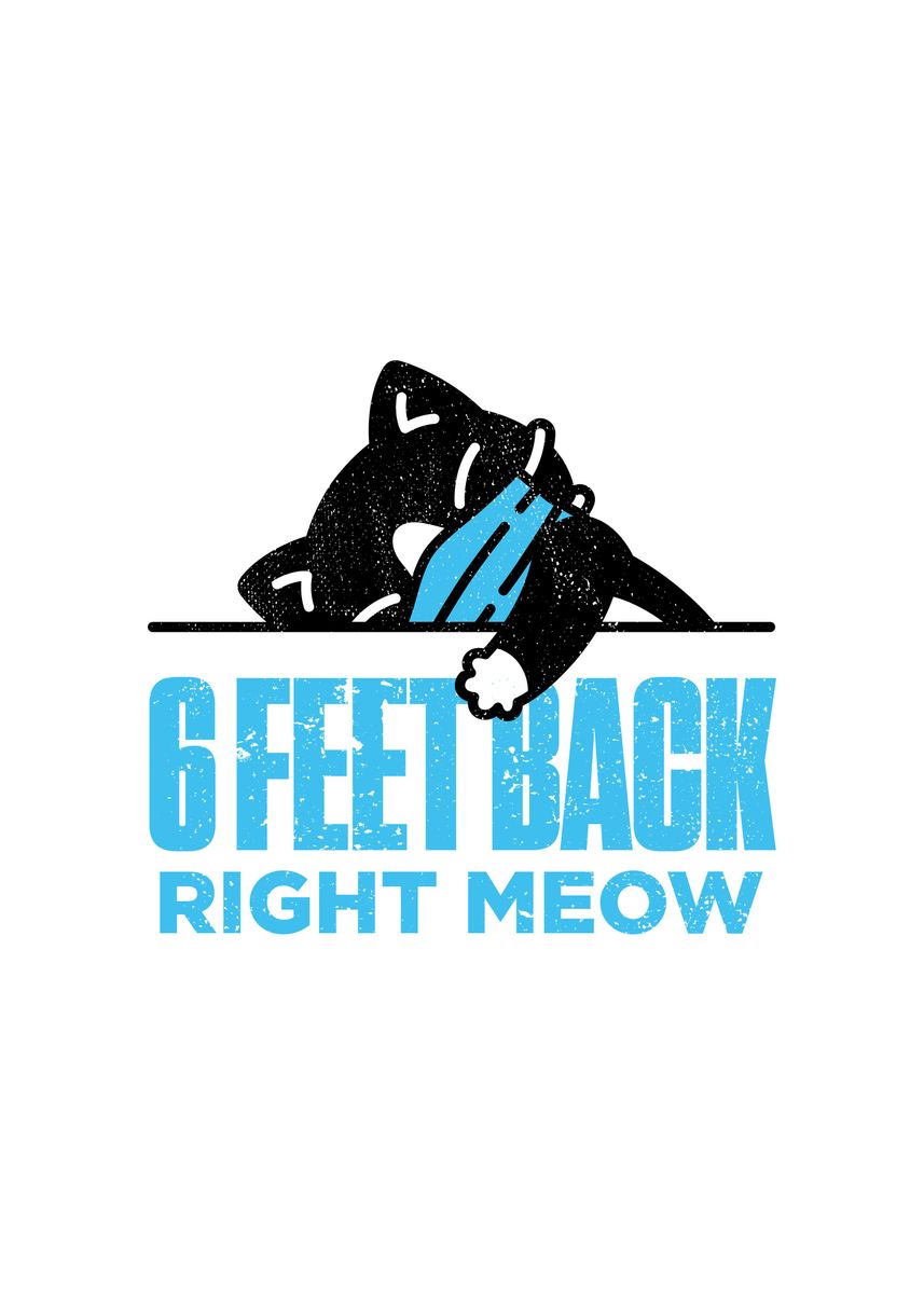 '6 Feet Back Right Meow' Poster, picture, metal print, paint by Visualz ...