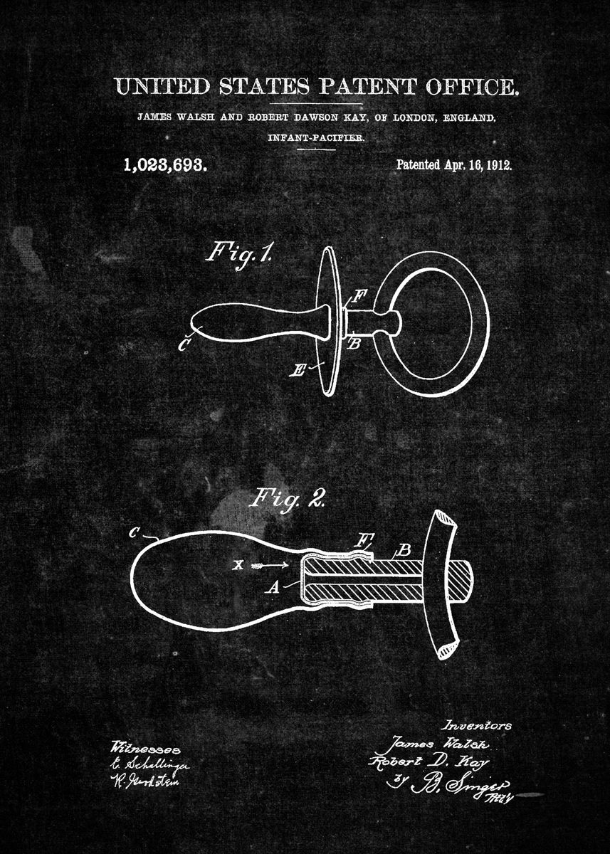 ' Pacifier ' Poster, picture, metal print, paint by Kenny Studio | Displate