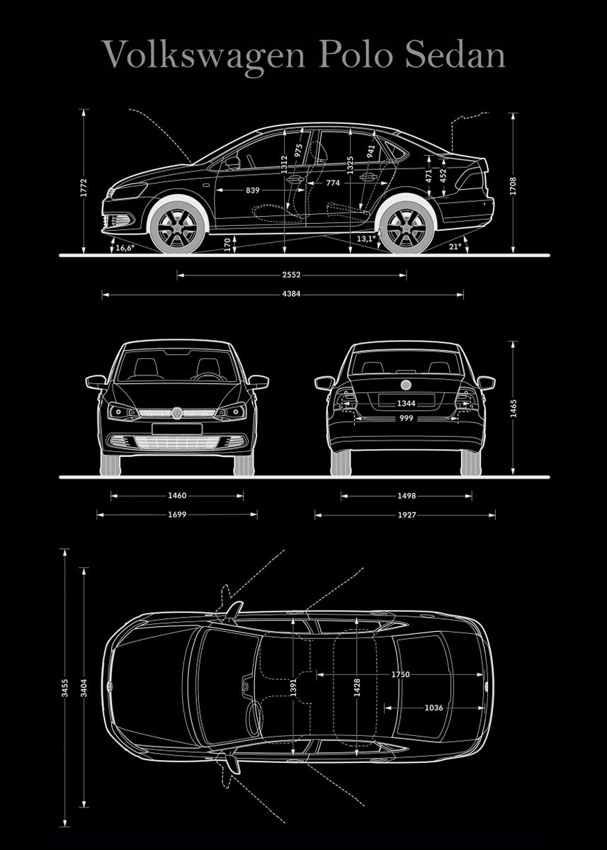 'Volkswagen Polo Sedan 2010' Poster, picture, metal print, paint by ...