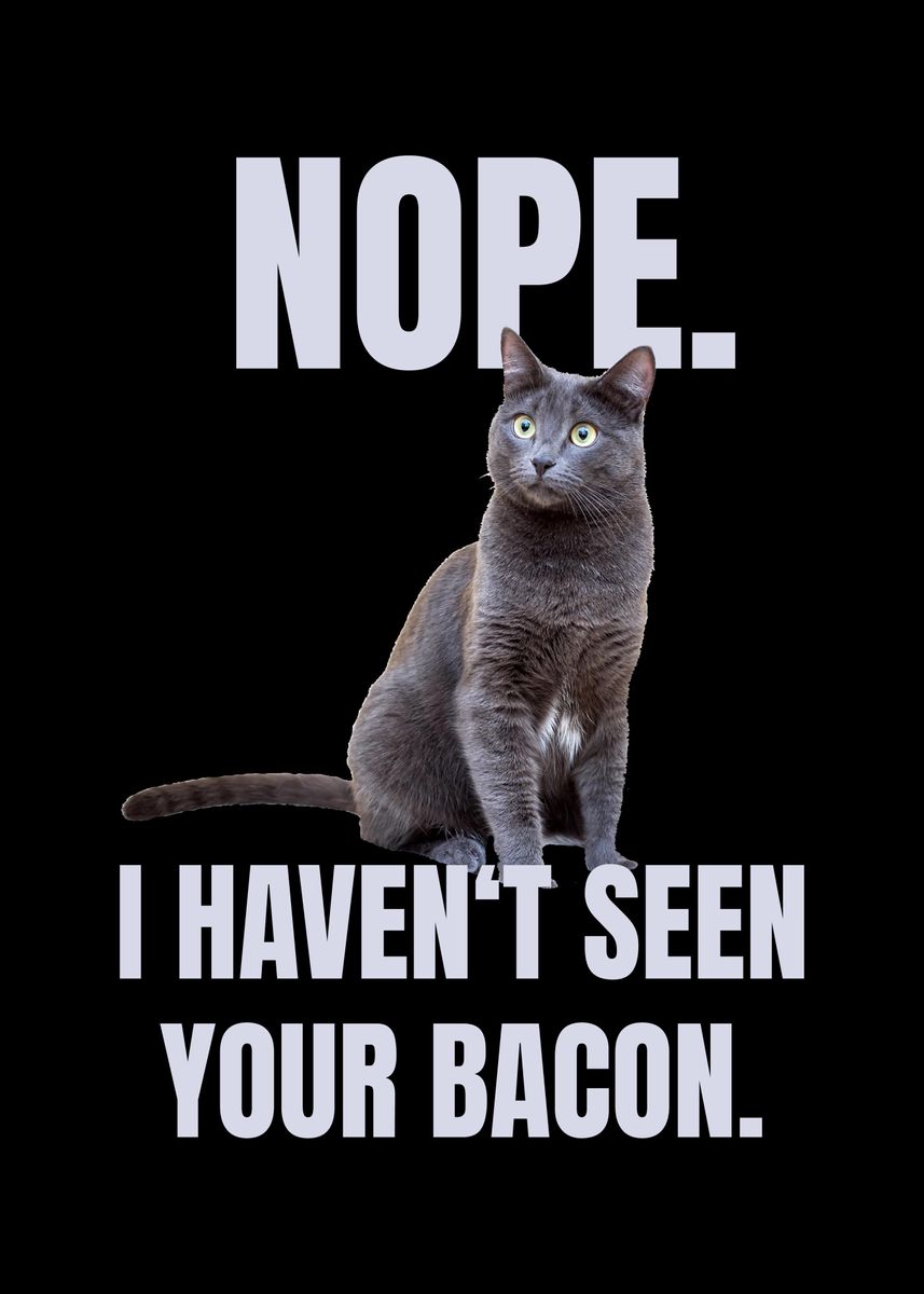 'Funny Cat Meme' Poster, picture, metal print, paint by ninarts | Displate
