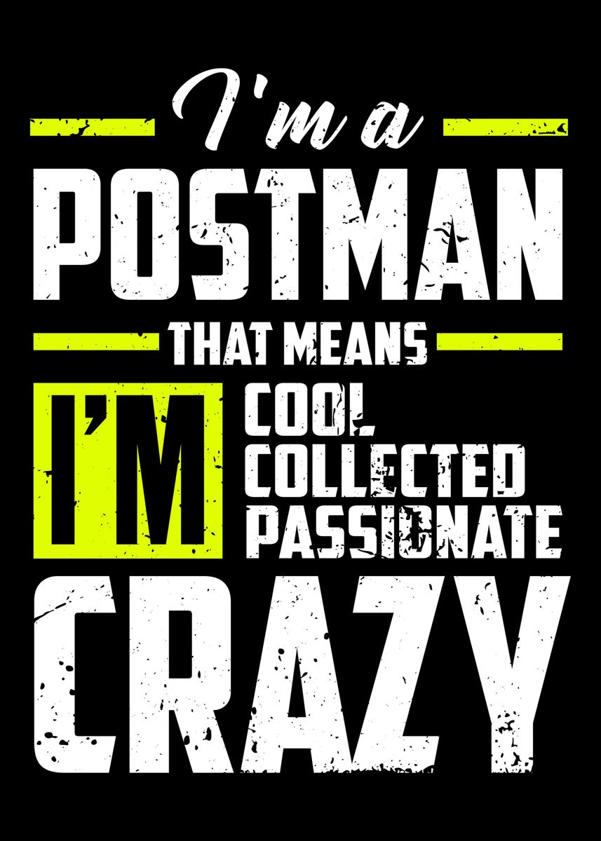 'postman postworker post gi' Poster, picture, metal print, paint by ...