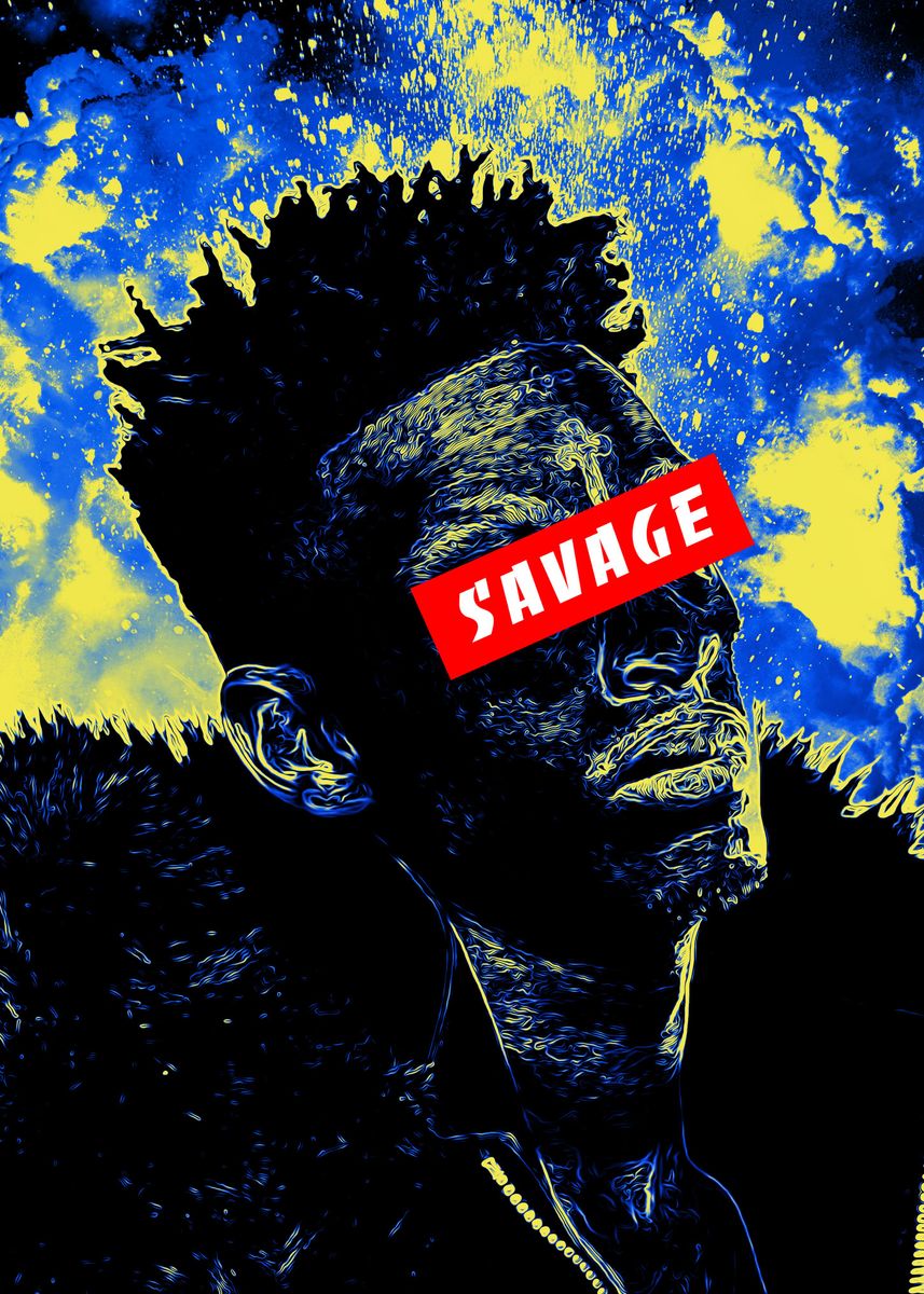 '21 Savage Rapper' Poster, picture, metal print, paint by NGUYEN DINH ...