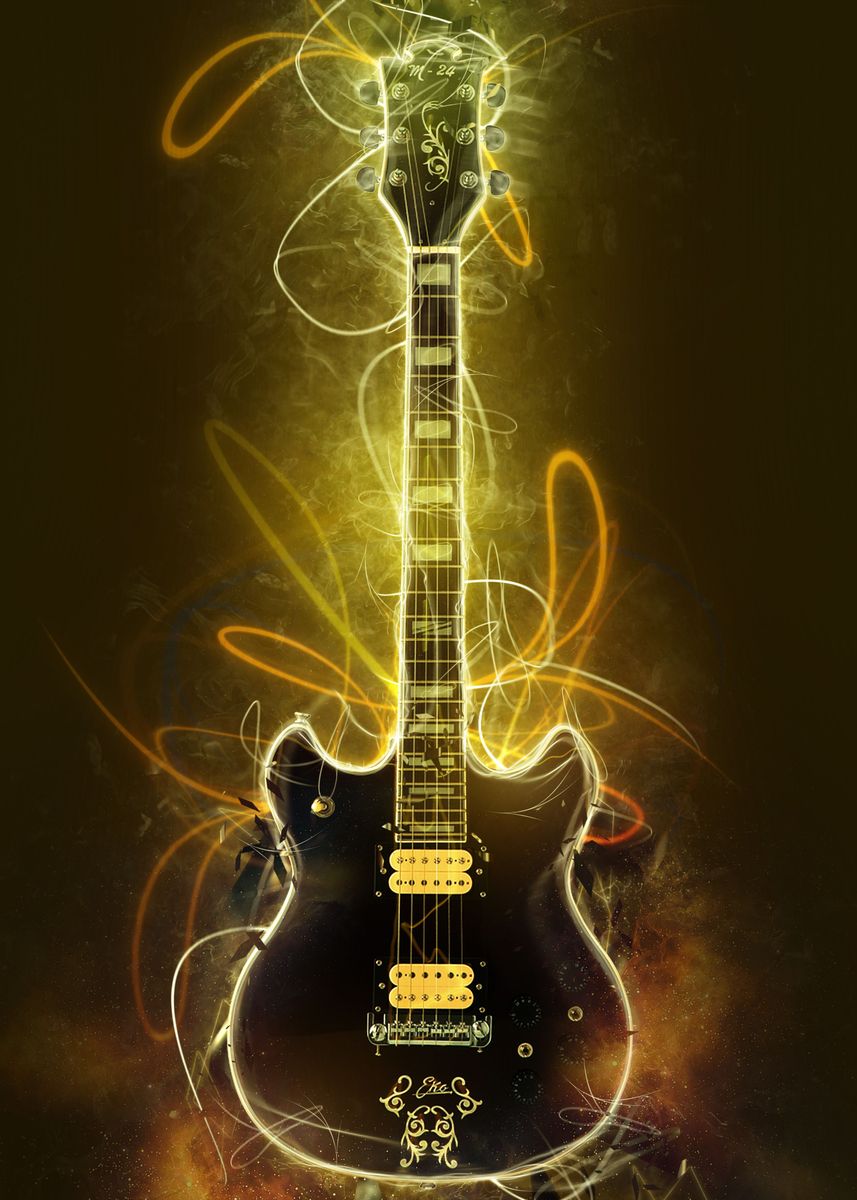 'Guitar' Poster, picture, metal print, paint by artisticdesign 1903 ...