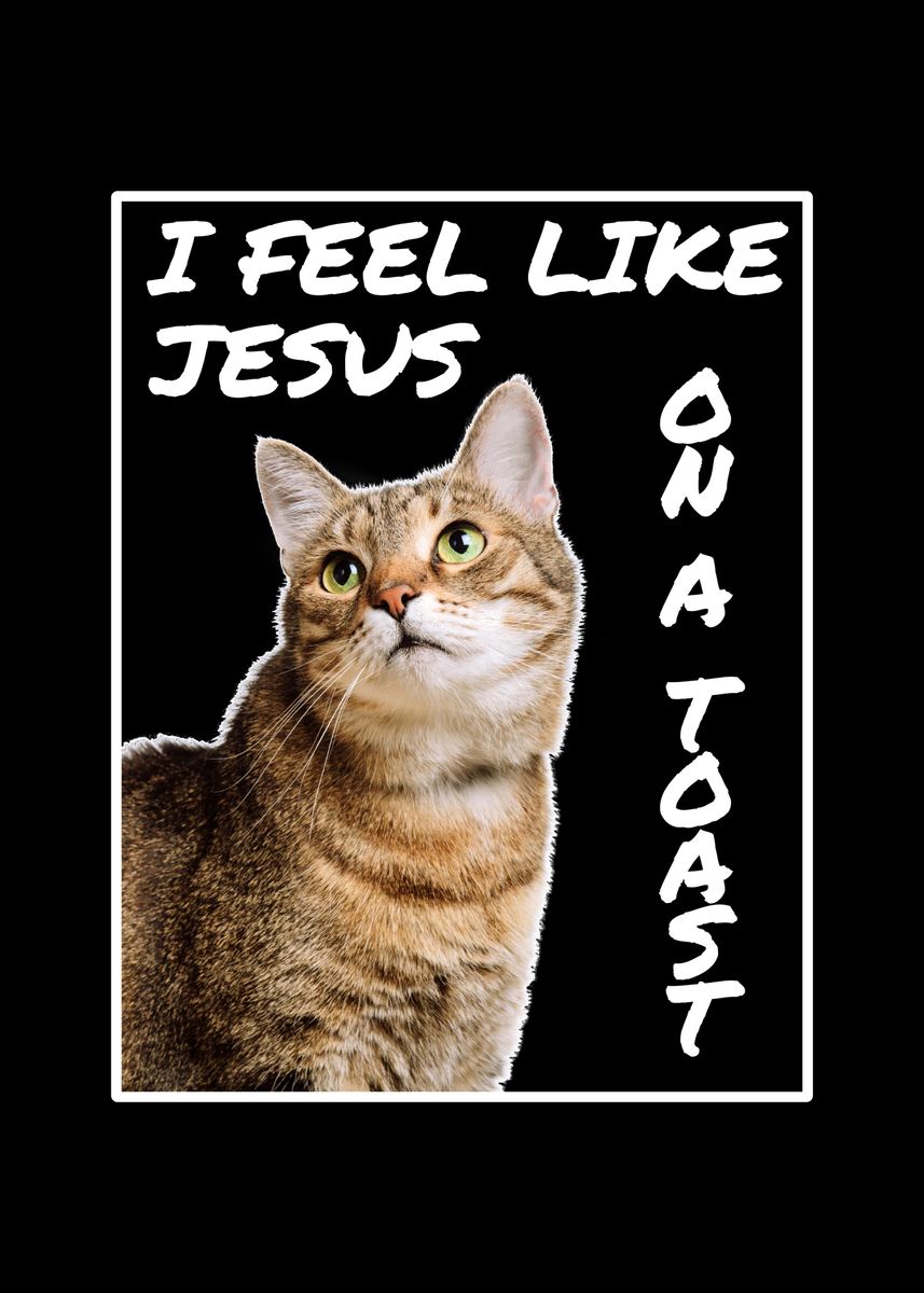 'Jesus Cat' Poster, picture, metal print, paint by ninarts | Displate