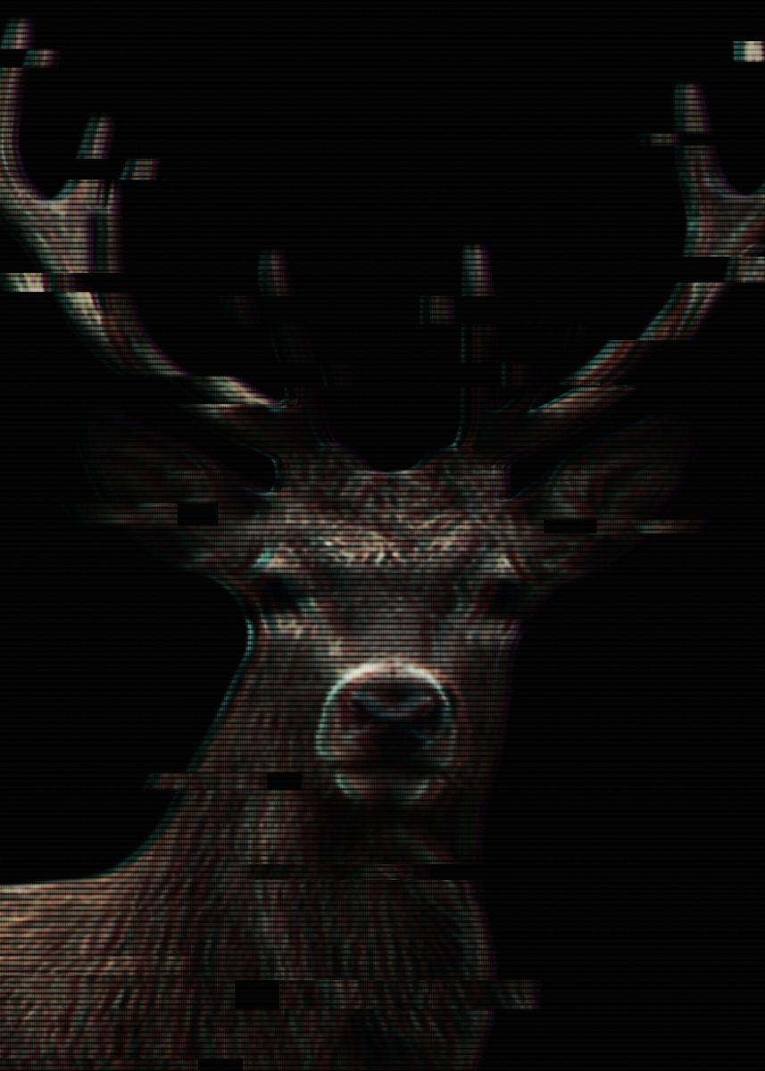 'Glitched Deer II' Poster, picture, metal print, paint by Waverley Jane ...