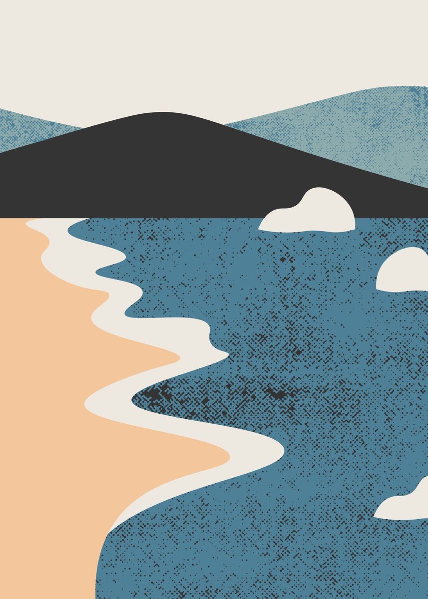 'beautiful seashore' Poster, picture, metal print, paint by Shahena ...