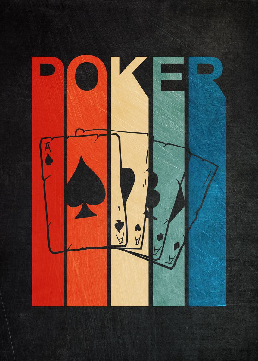 'Poker Vintage Retro Design' Poster, picture, metal print, paint by ...