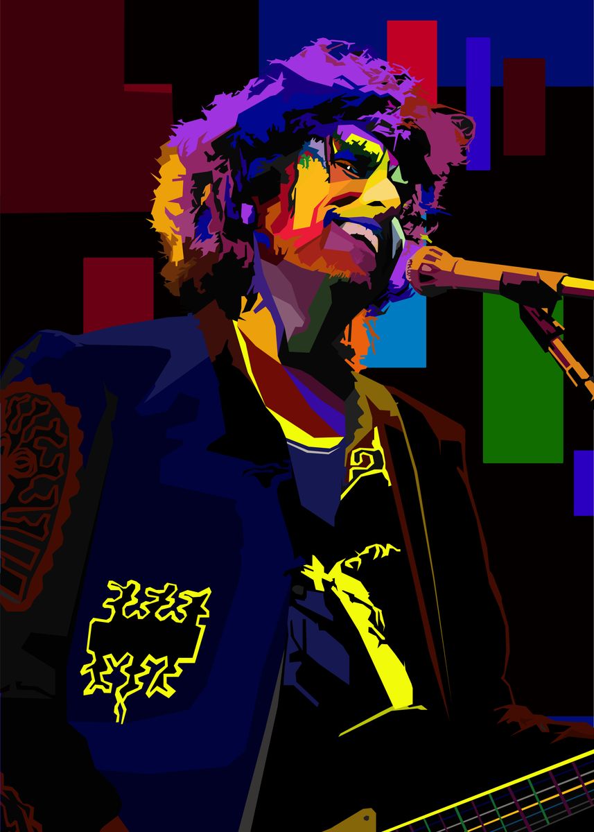 'Bob Dylan Abstract poster' Poster, picture, metal print, paint by ...