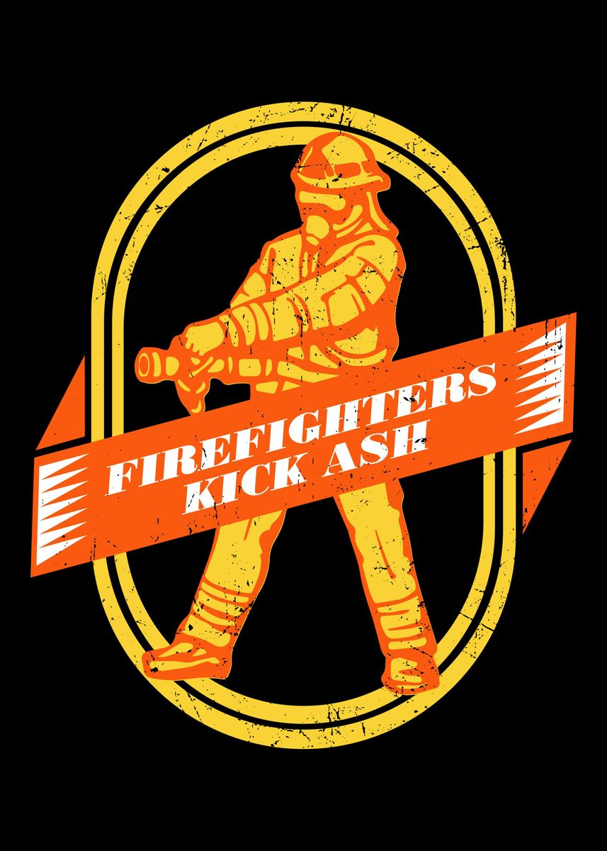 'Firefighters Kick Ash' Poster, picture, metal print, paint by ...