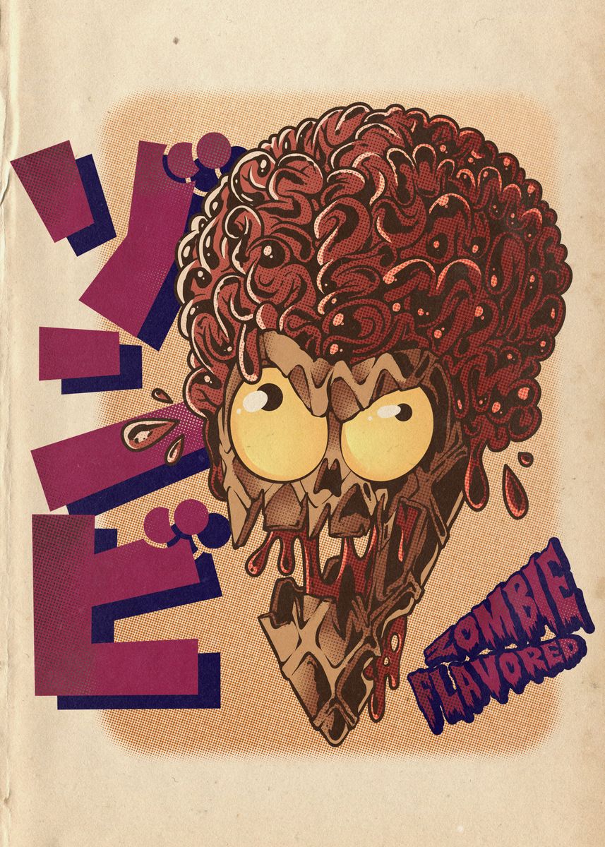 'ice cream alien attacks' Poster, picture, metal print, paint by ...