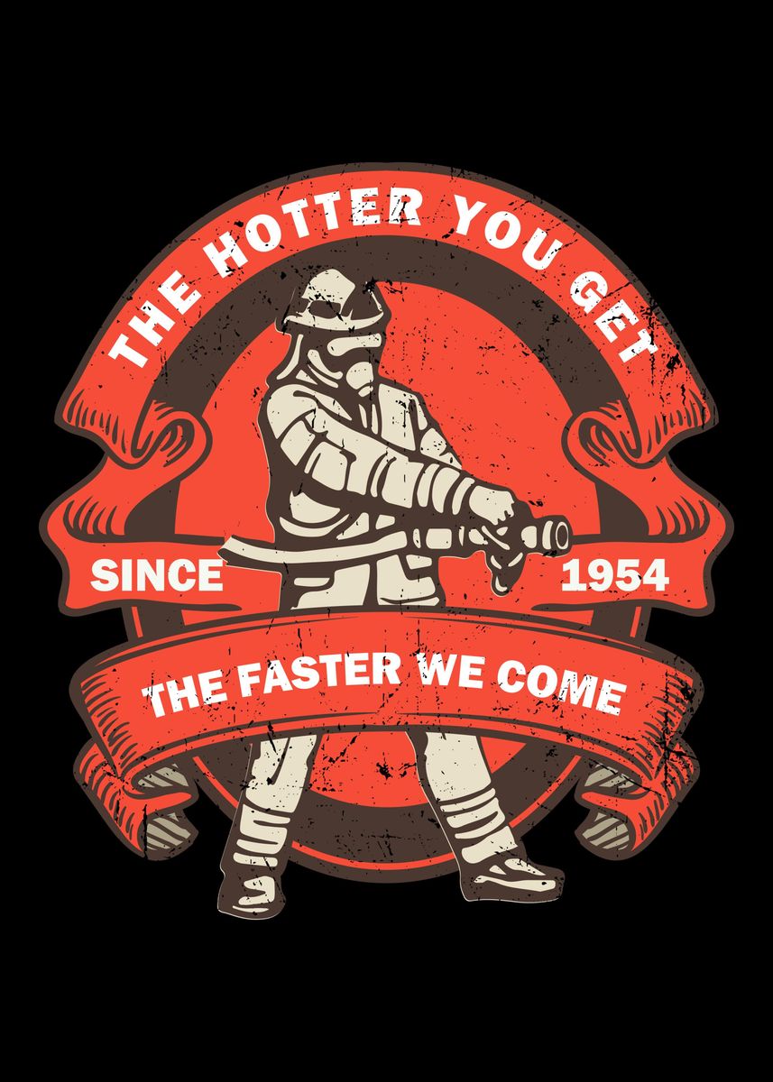 'Fireman Fire Service' Poster, picture, metal print, paint by ...