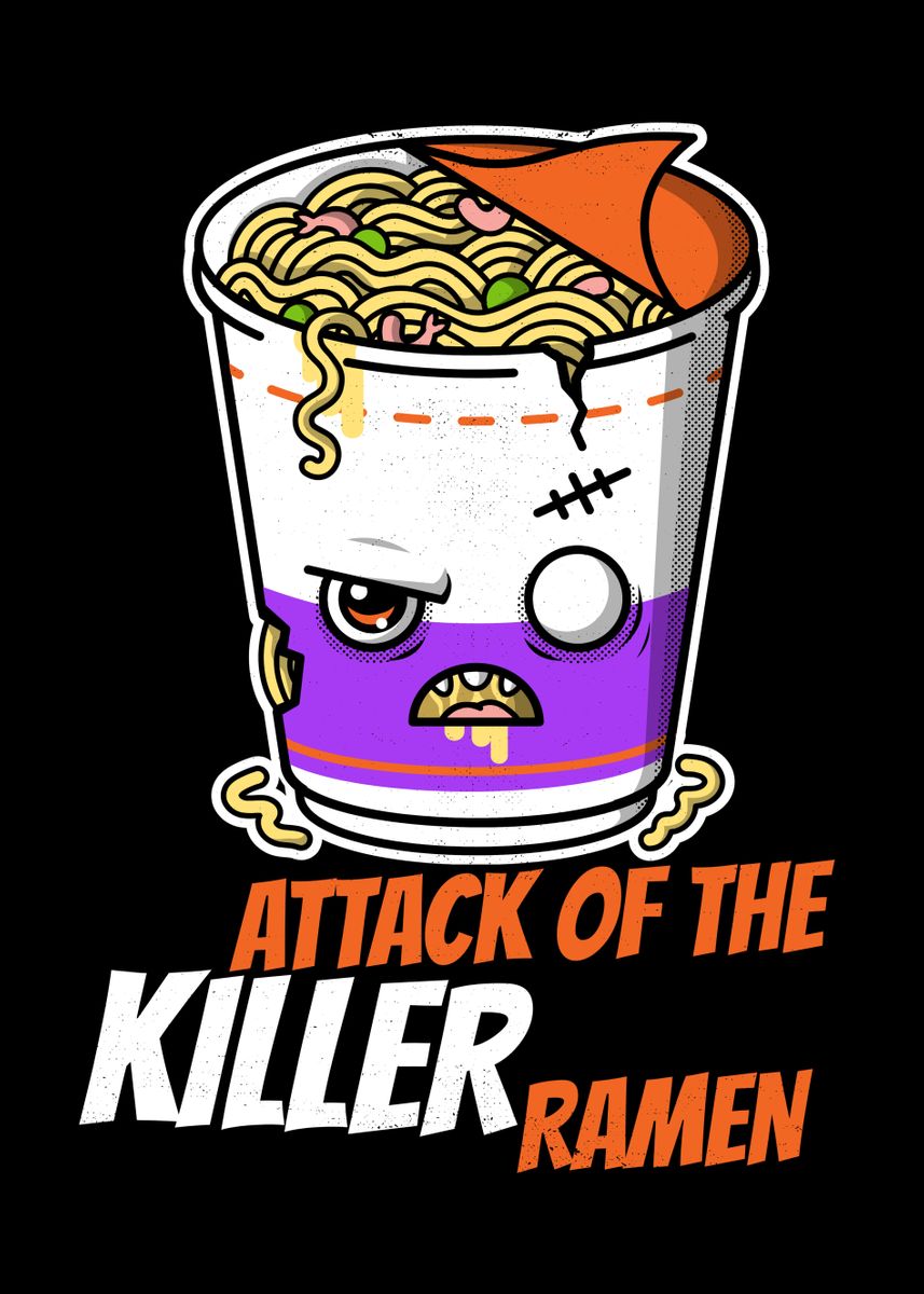 'Attack of the Killer Ramen' Poster, picture, metal print, paint by ...