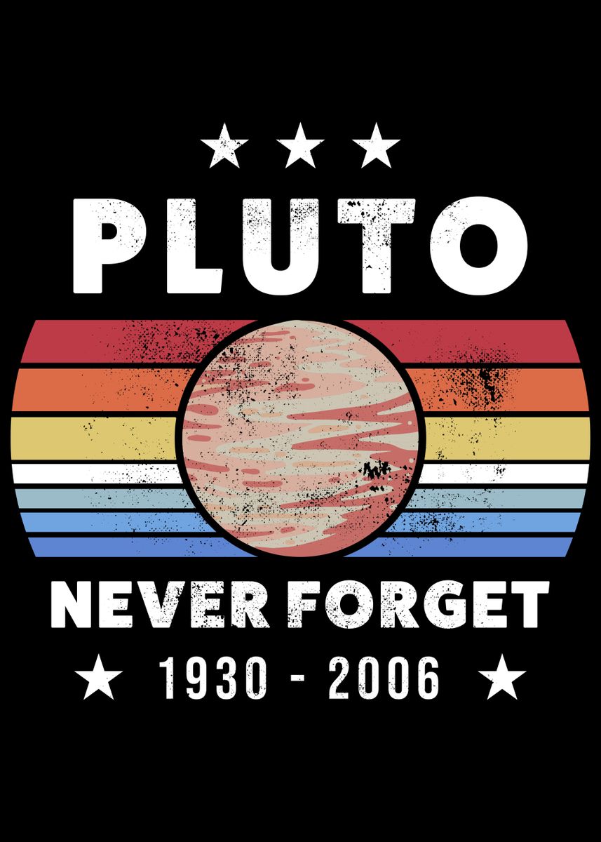 'Vintage Planets Gift Pluto' Poster, picture, metal print, paint by ...
