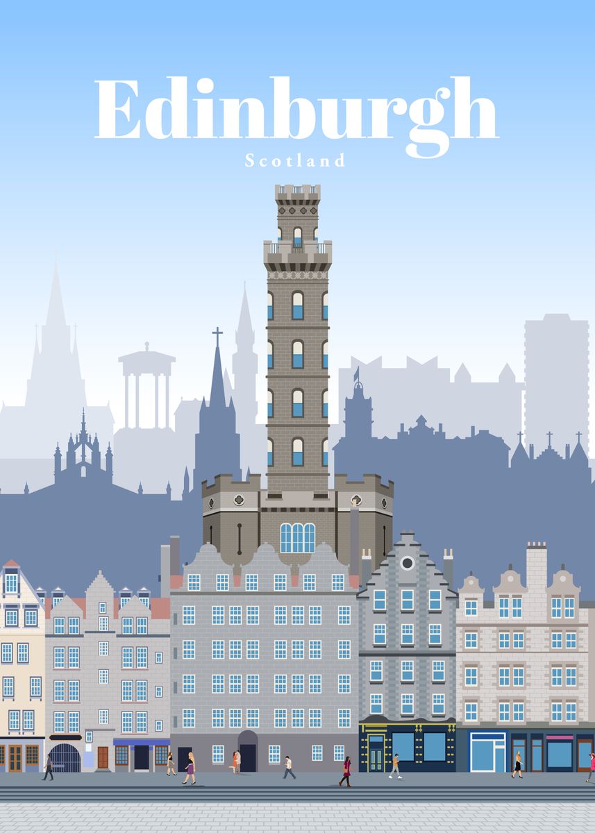 'Travel to Edinburgh' Poster, picture, metal print, paint by Studio 324 ...