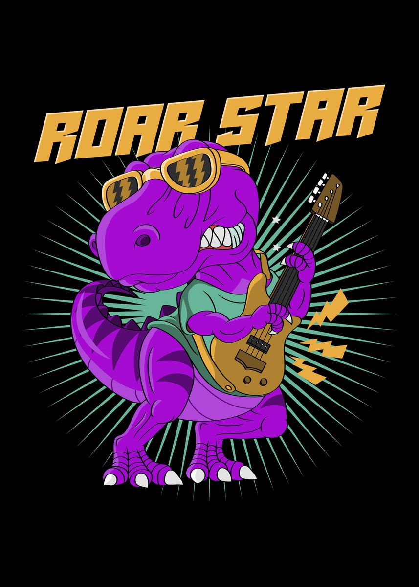'Roar Star' Poster, picture, metal print, paint by John DonJoe | Displate