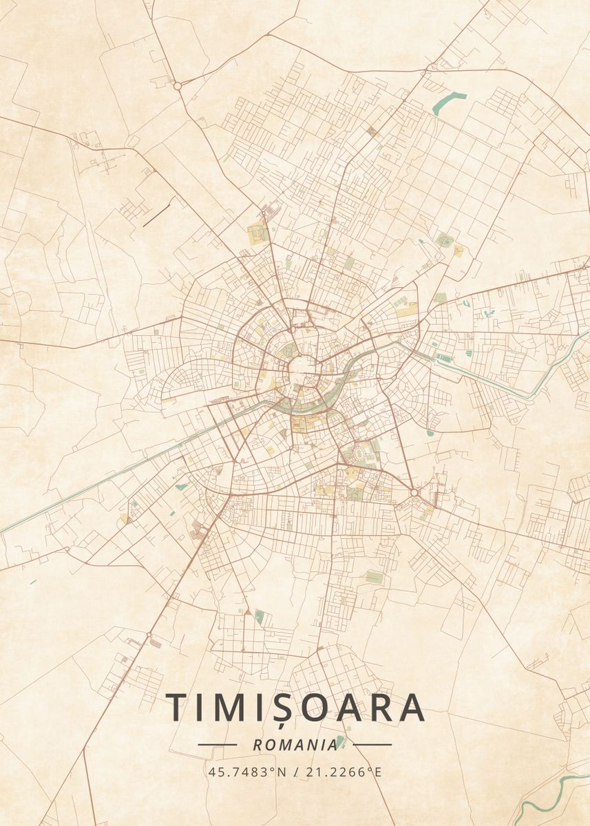 'Timisoara Romania' Poster by Designer Map Art | Displate