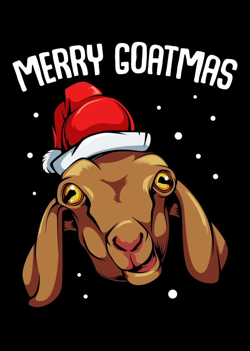 'Merry Goatmas Animal Goat ' Poster by Changwon Chung | Displate