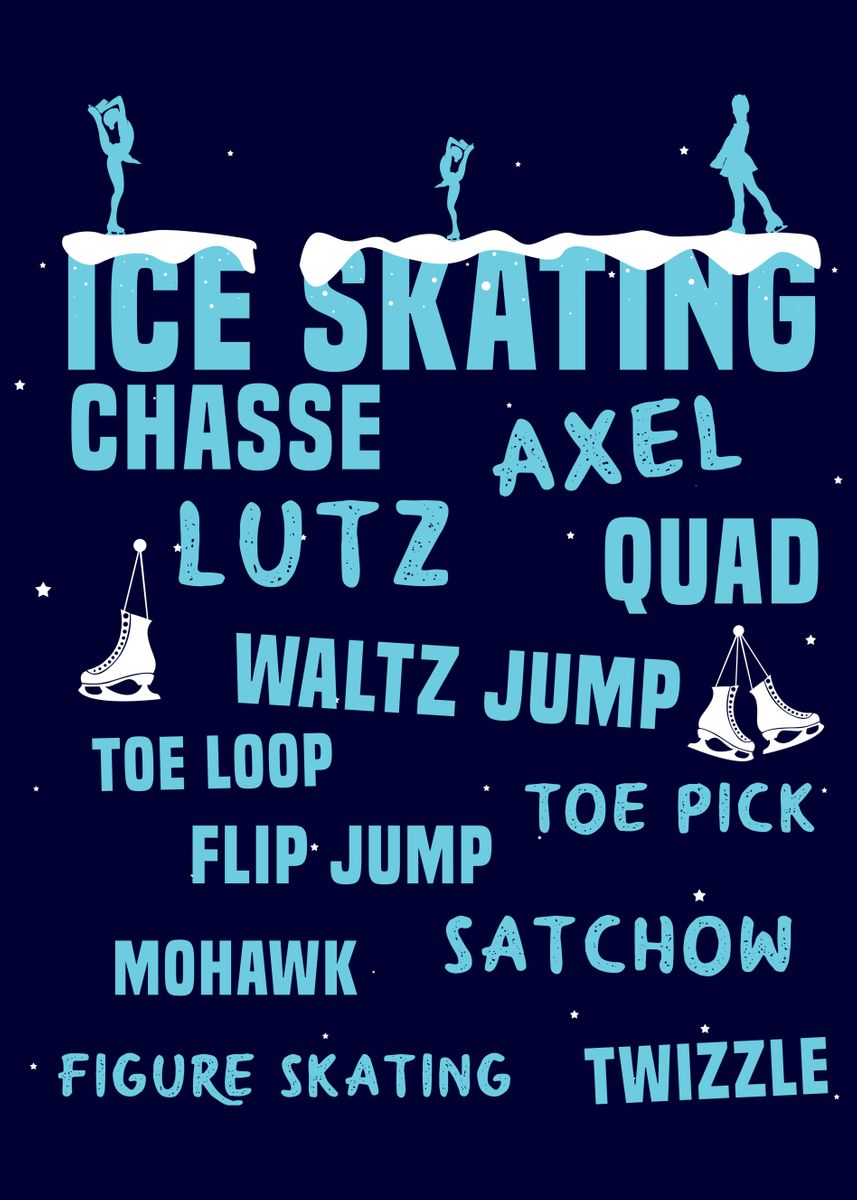'Ice Skating Trick' Poster, picture, metal print, paint by ShirTom ...