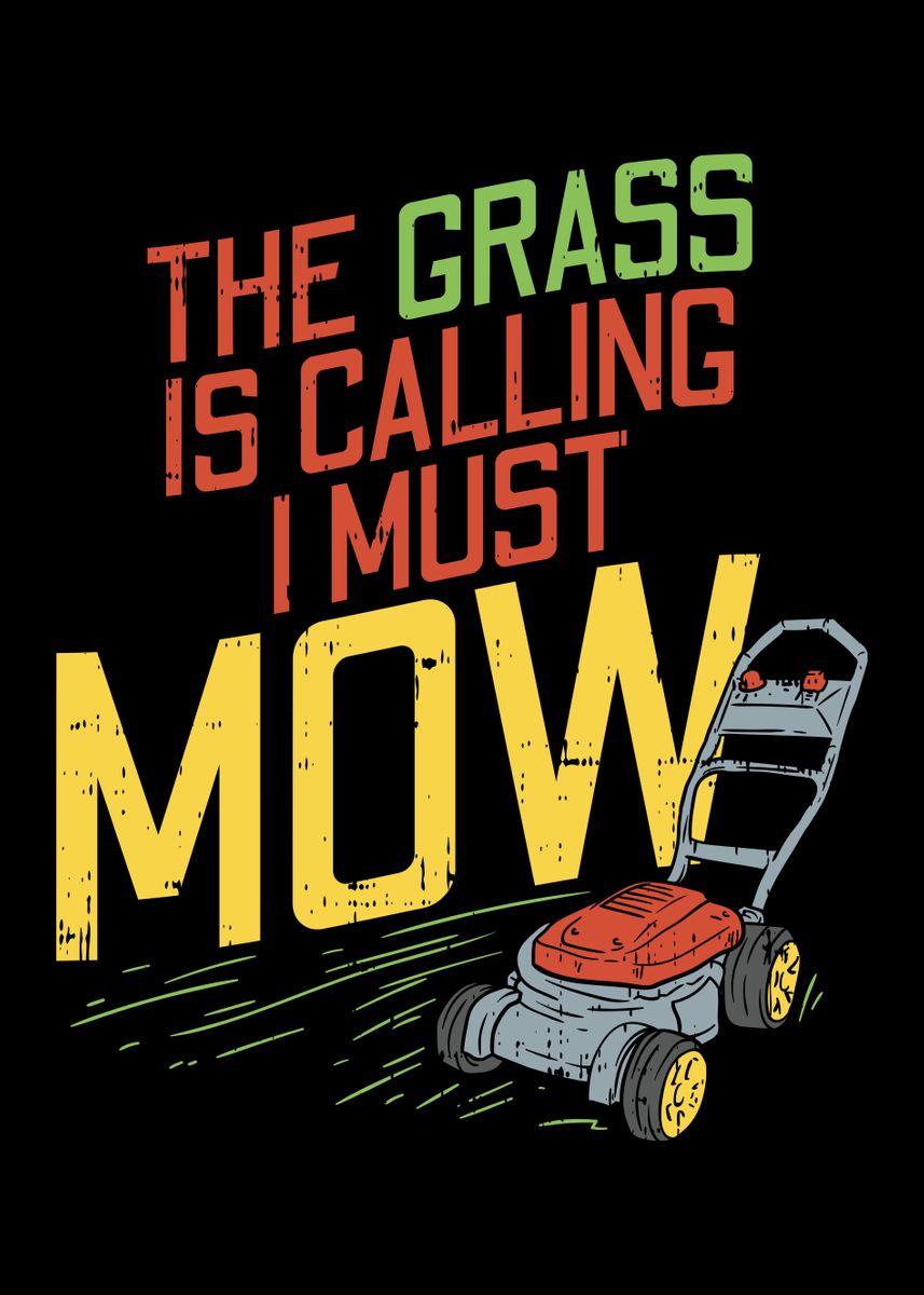 'Lawn Mowing' Poster, picture, metal print, paint by Shiva121 | Displate