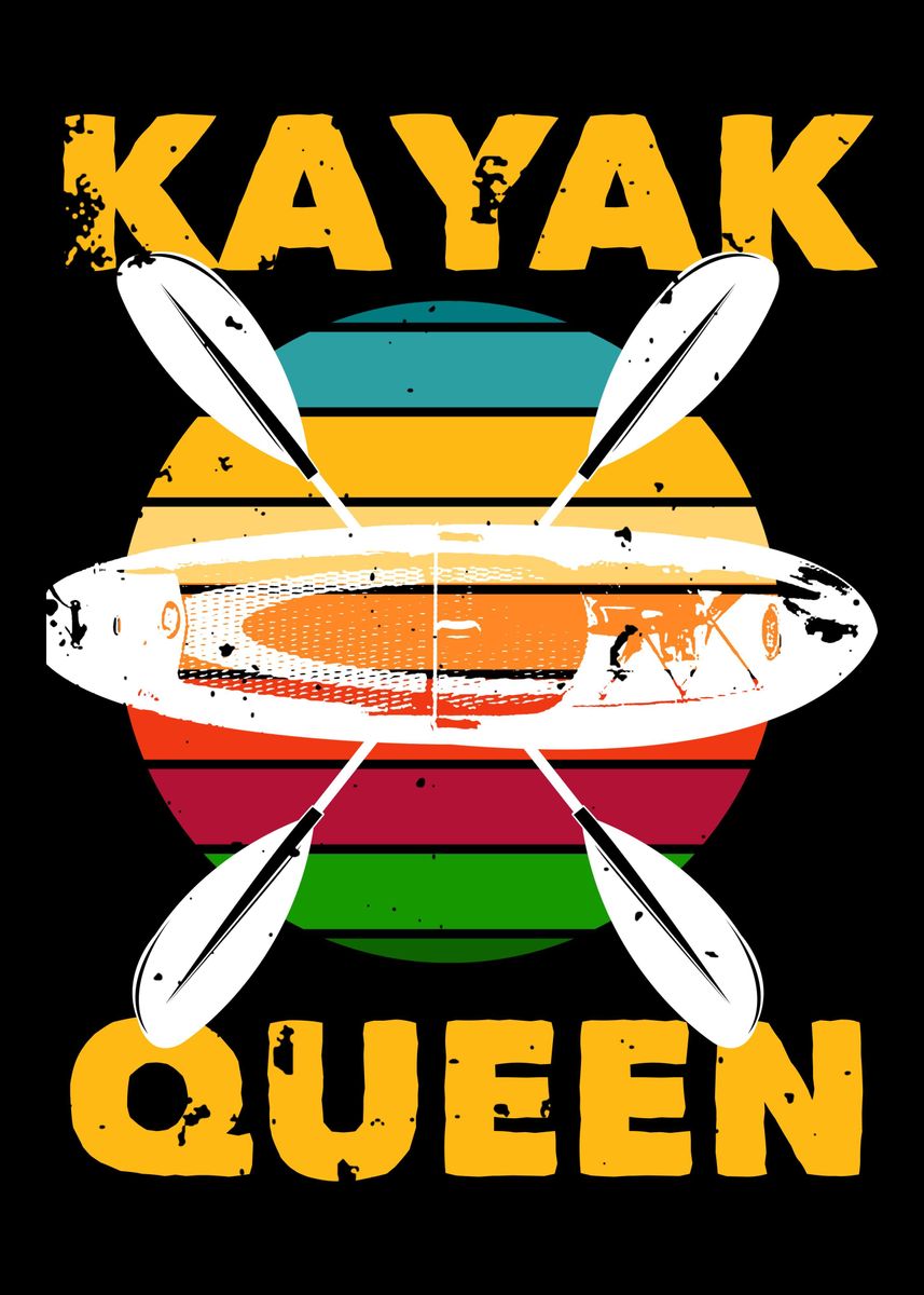 'Kayak Queen' Poster, picture, metal print, paint by Cooldruck | Displate