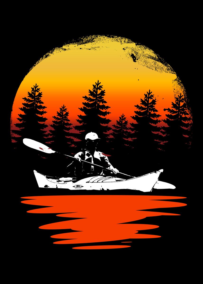 'Kayak Sunset' Poster by Cooldruck | Displate