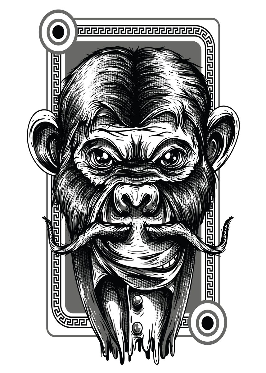 'Fancy Monkey' Poster, picture, metal print, paint by Mihnea Lazar ...