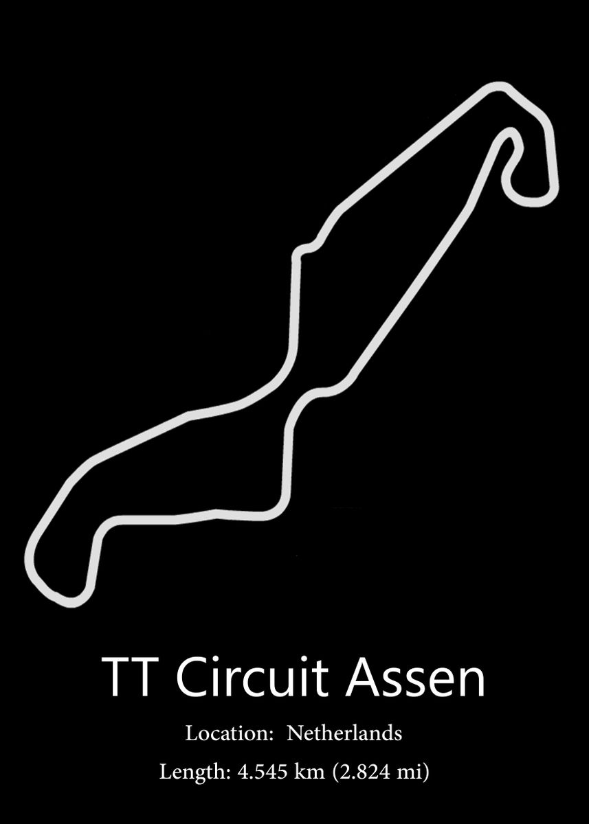 'TT Circuit Assen' Poster by B & W Arts | Displate