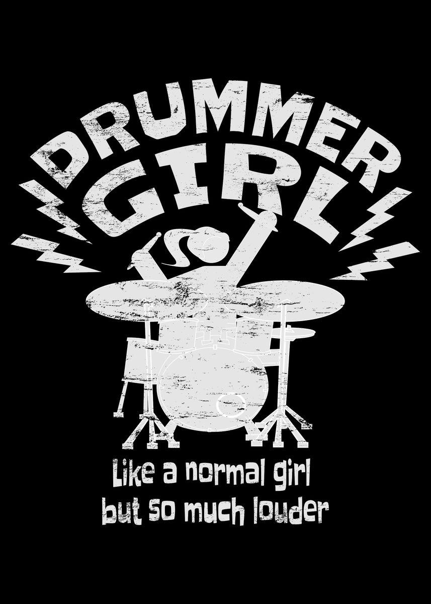 'Drummer Girl' Poster, picture, metal print, paint by EDventures | Displate