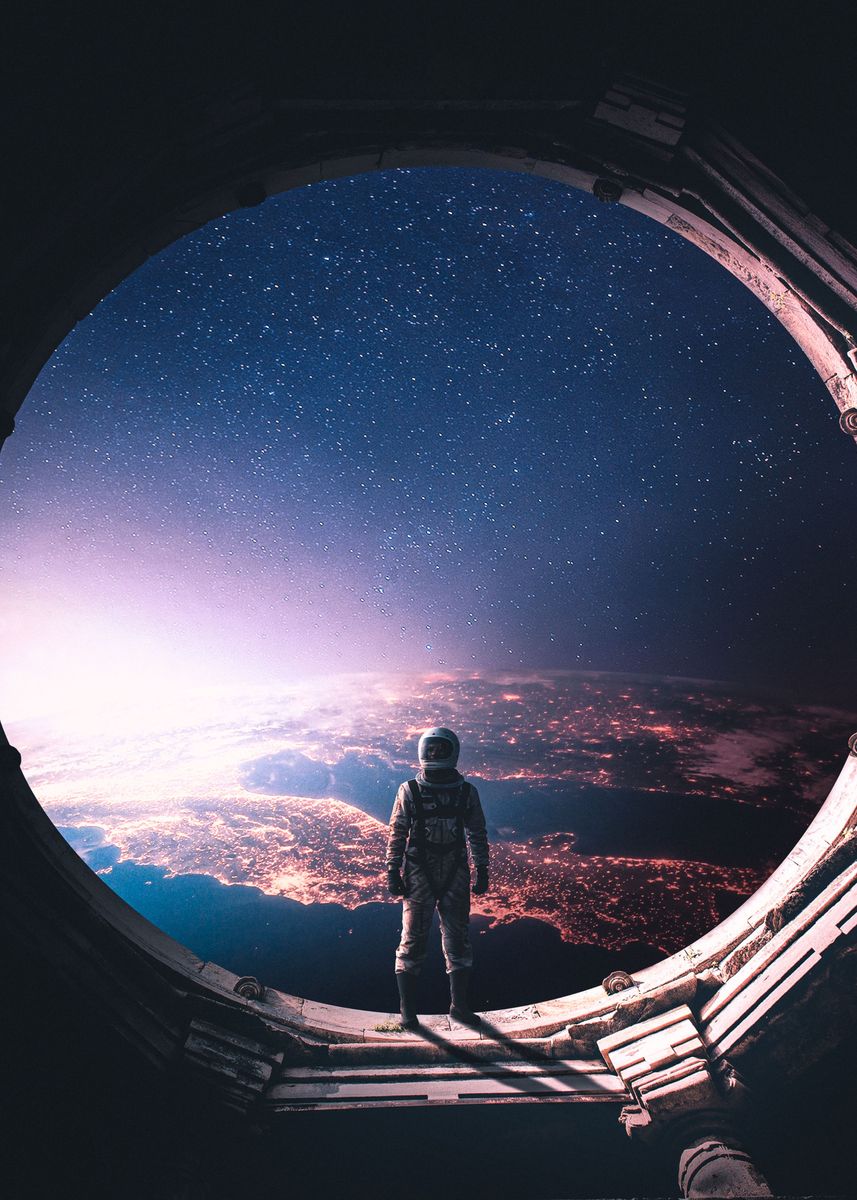 'Among the stars' Poster, picture, metal print, paint by Matej ...