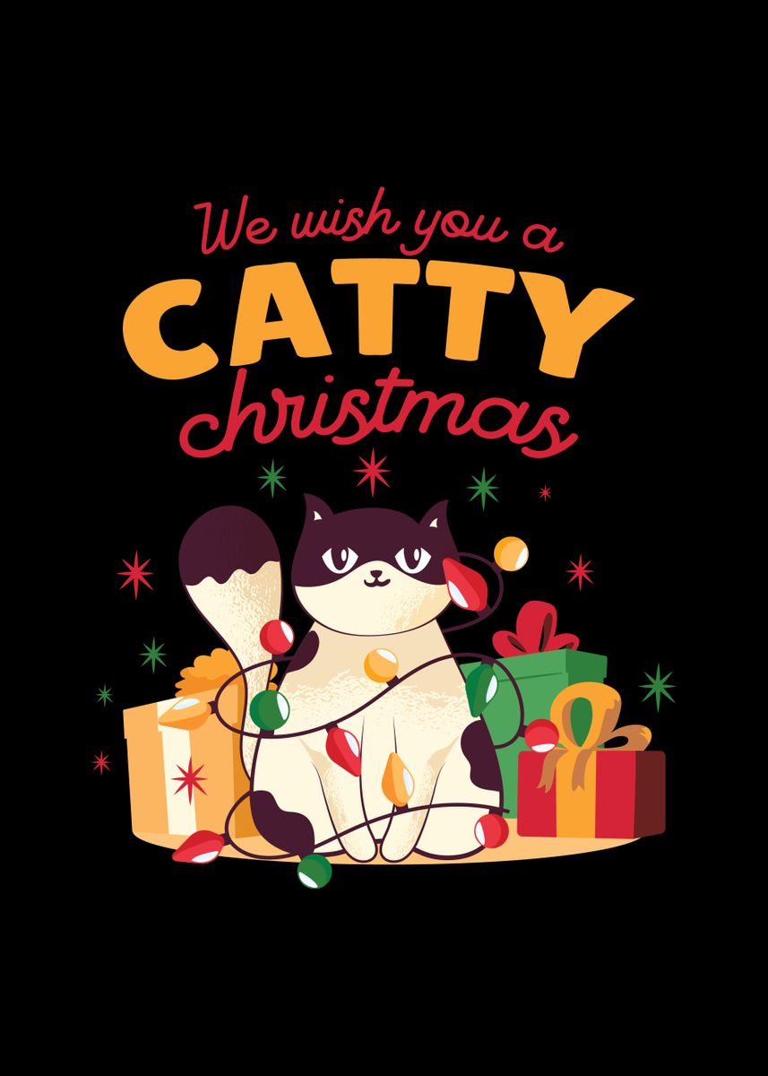 'Catty Christmas' Poster by AlmightyFashion | Displate