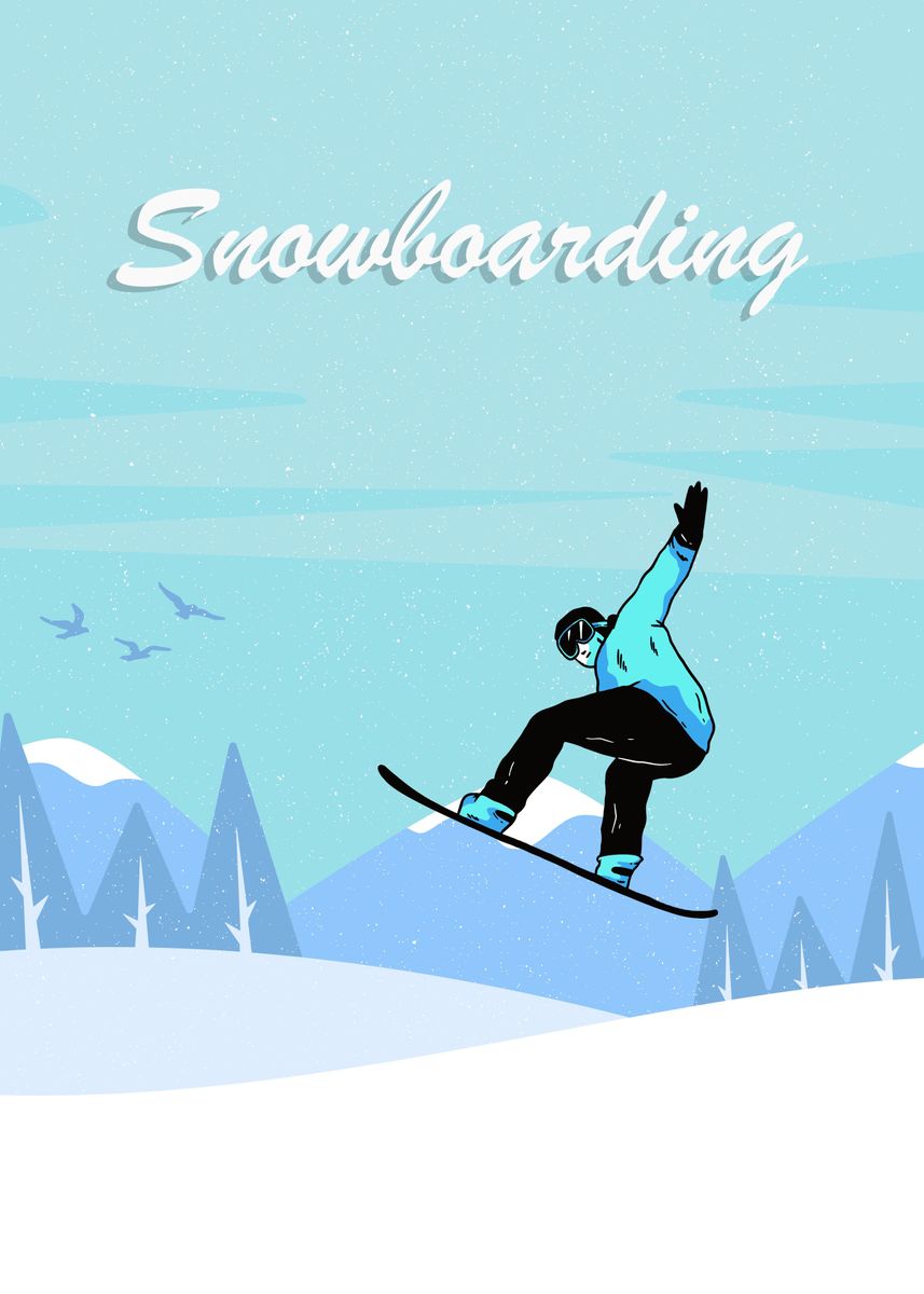 'Snowboarding' Poster, picture, metal print, paint by PosterWorld ...