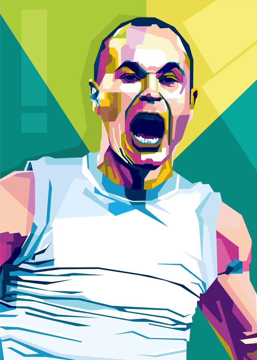 'Iniesta' Poster, picture, metal print, paint by indocreativeart | Displate