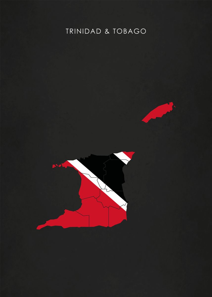 'Trinidad and Tobago Map' Poster, picture, metal print, paint by aio ...