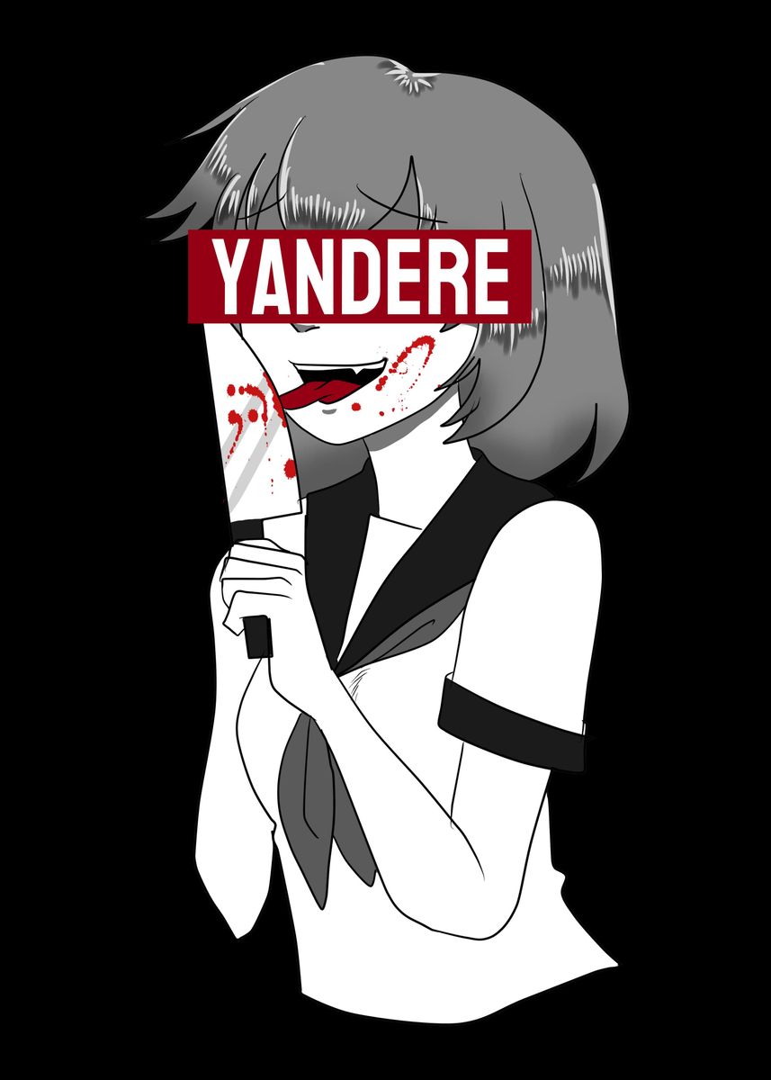 'Yandere Anime Girl' Poster, picture, metal print, paint by ...