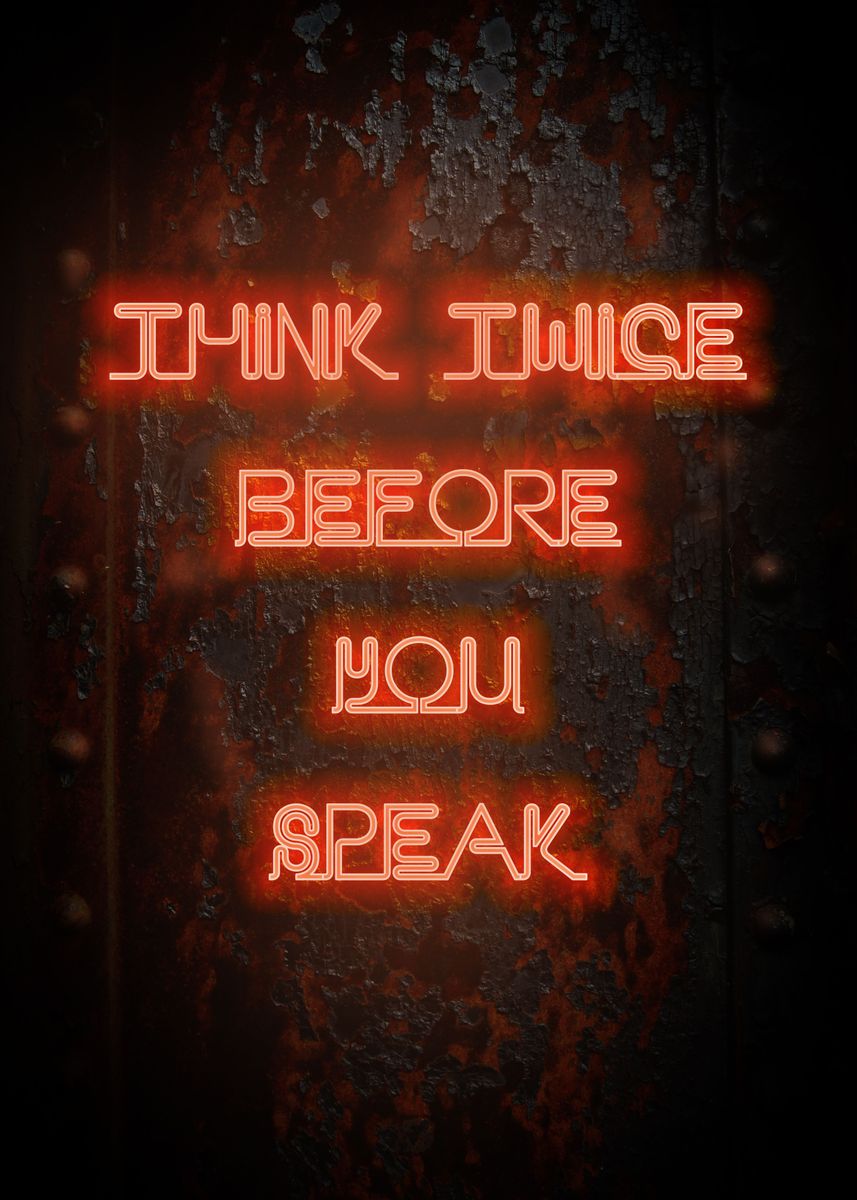 'Think twice' Poster, picture, metal print, paint by Hay Rouleaux ...