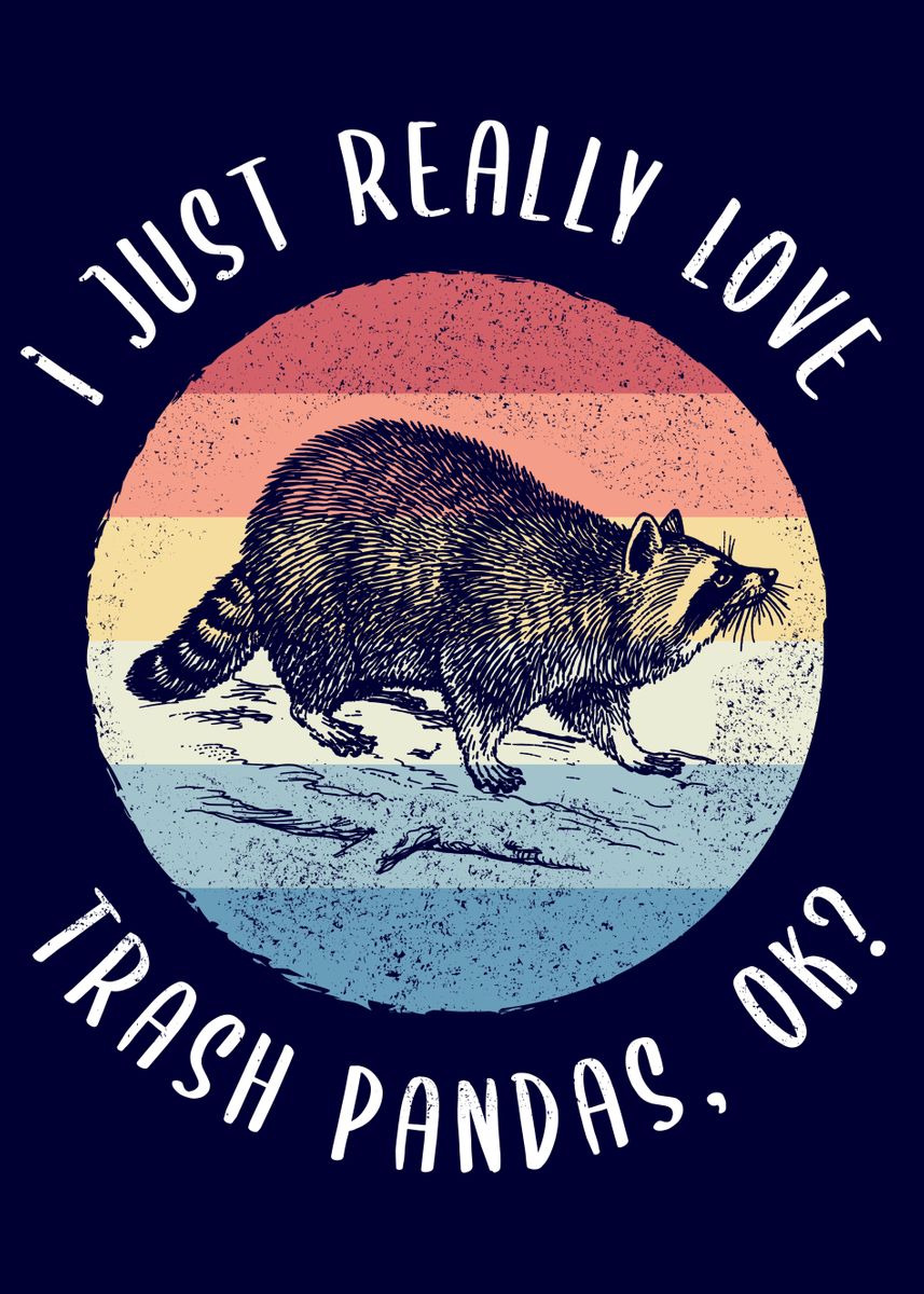 'Cute Trash panda Raccoon' Poster, picture, metal print, paint by Phil ...
