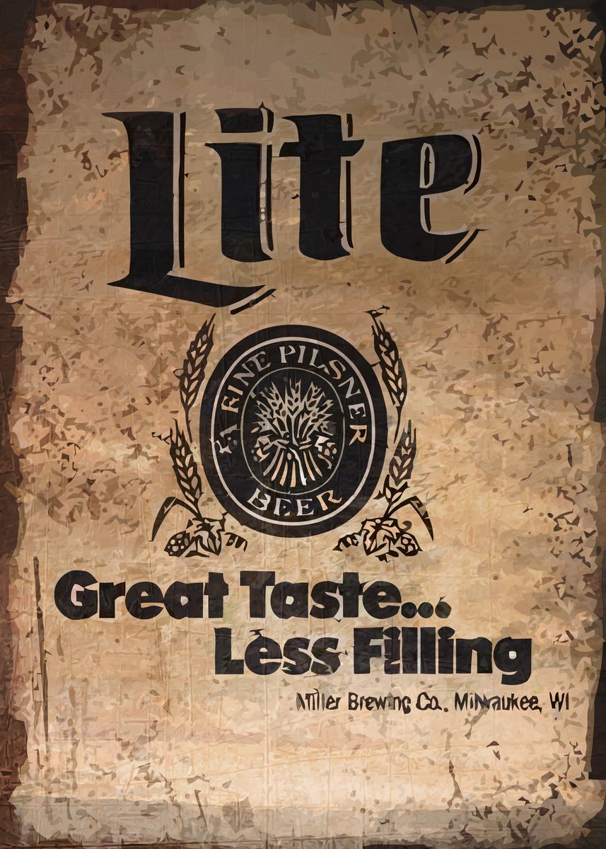 'Great taste Lite beer' Poster, picture, metal print, paint by akyanyme dotcom | Displate