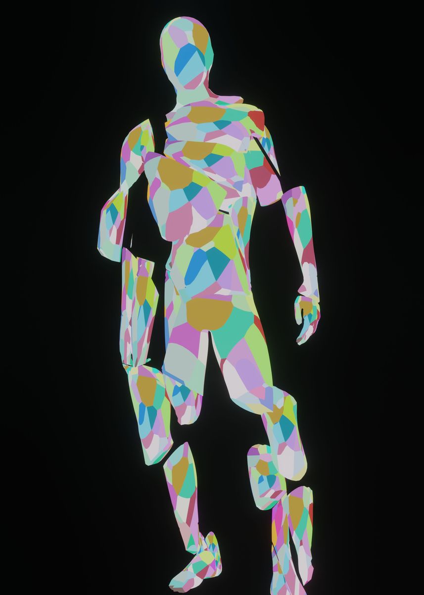 'Broken Character Colours' Poster, picture, metal print, paint by ...