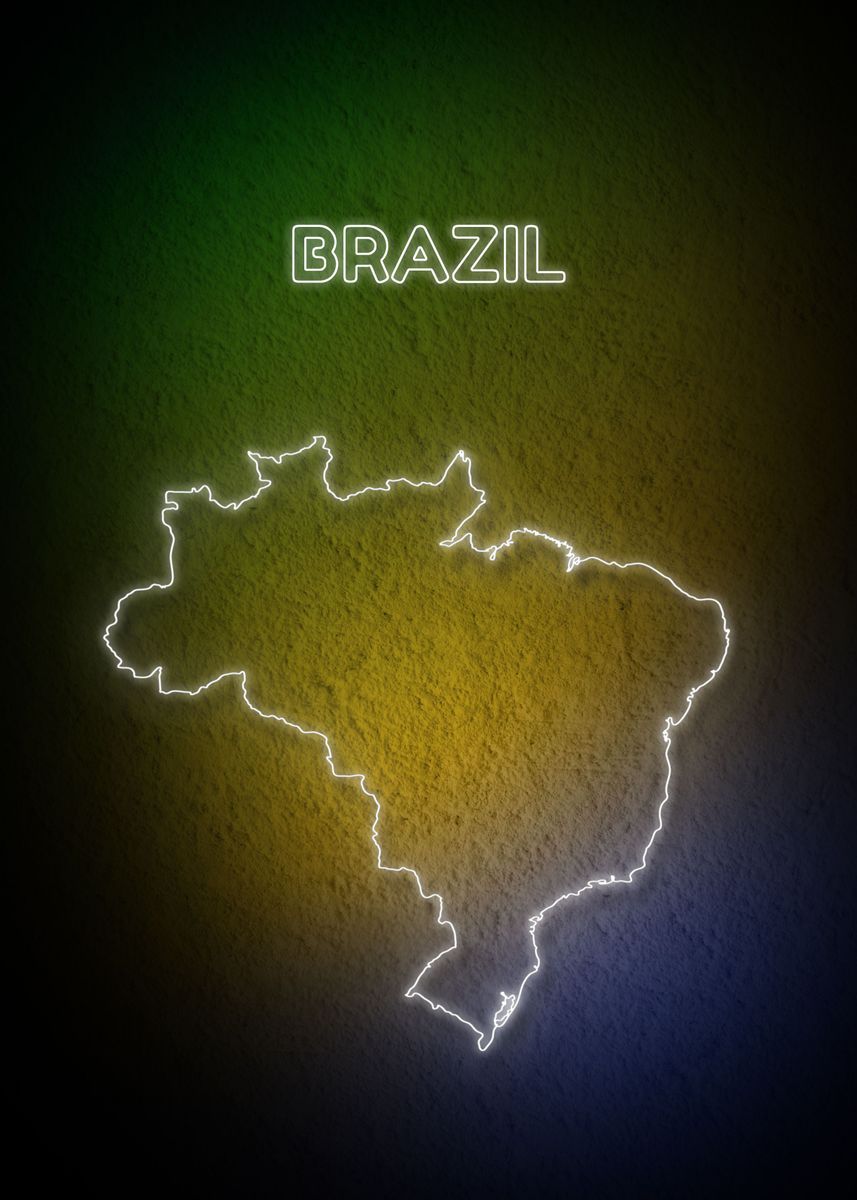 'Neon Brazil' Poster, picture, metal print, paint by Lawry Designs ...