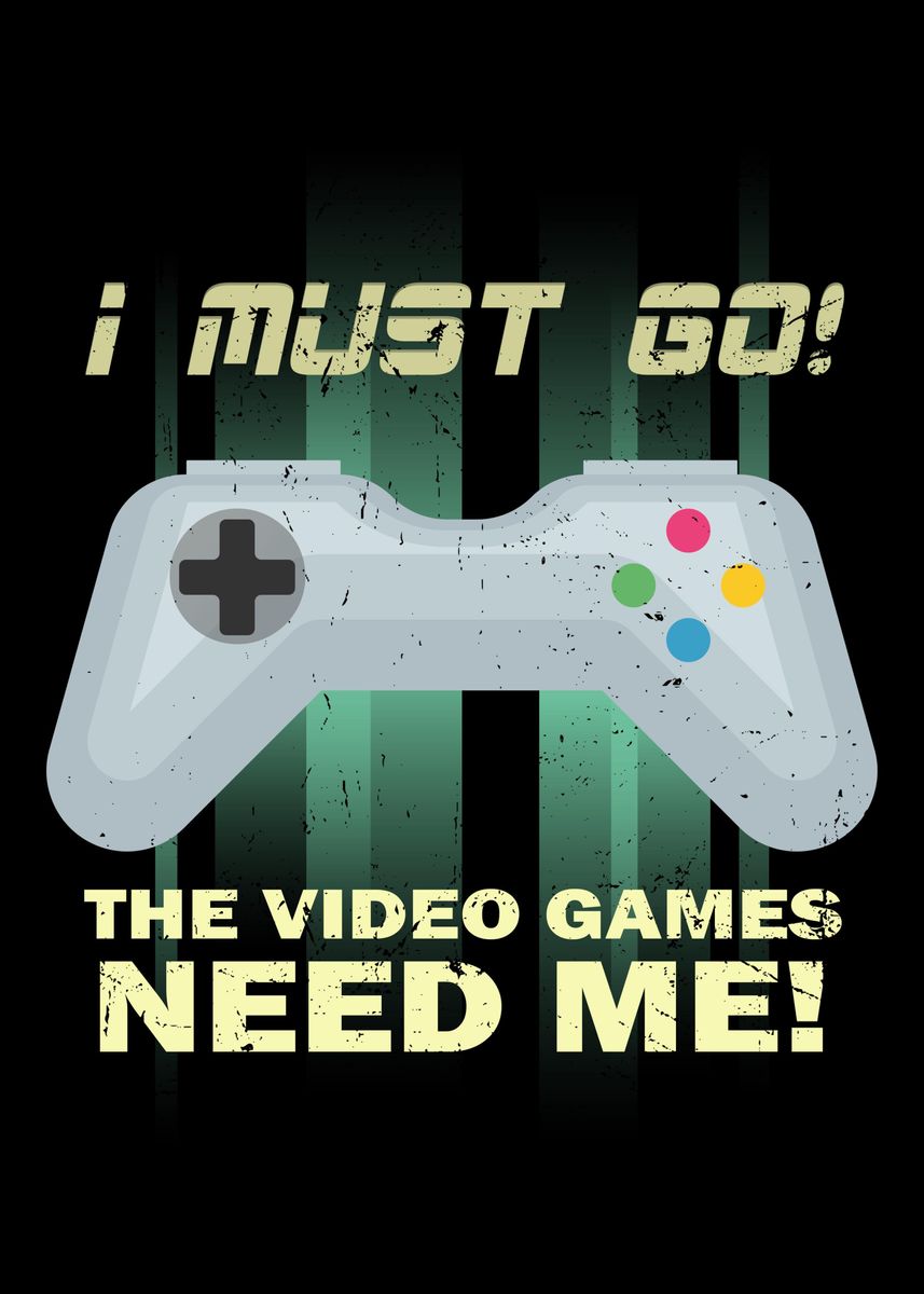 'Vintage Video Game Player' Poster, picture, metal print, paint by ...