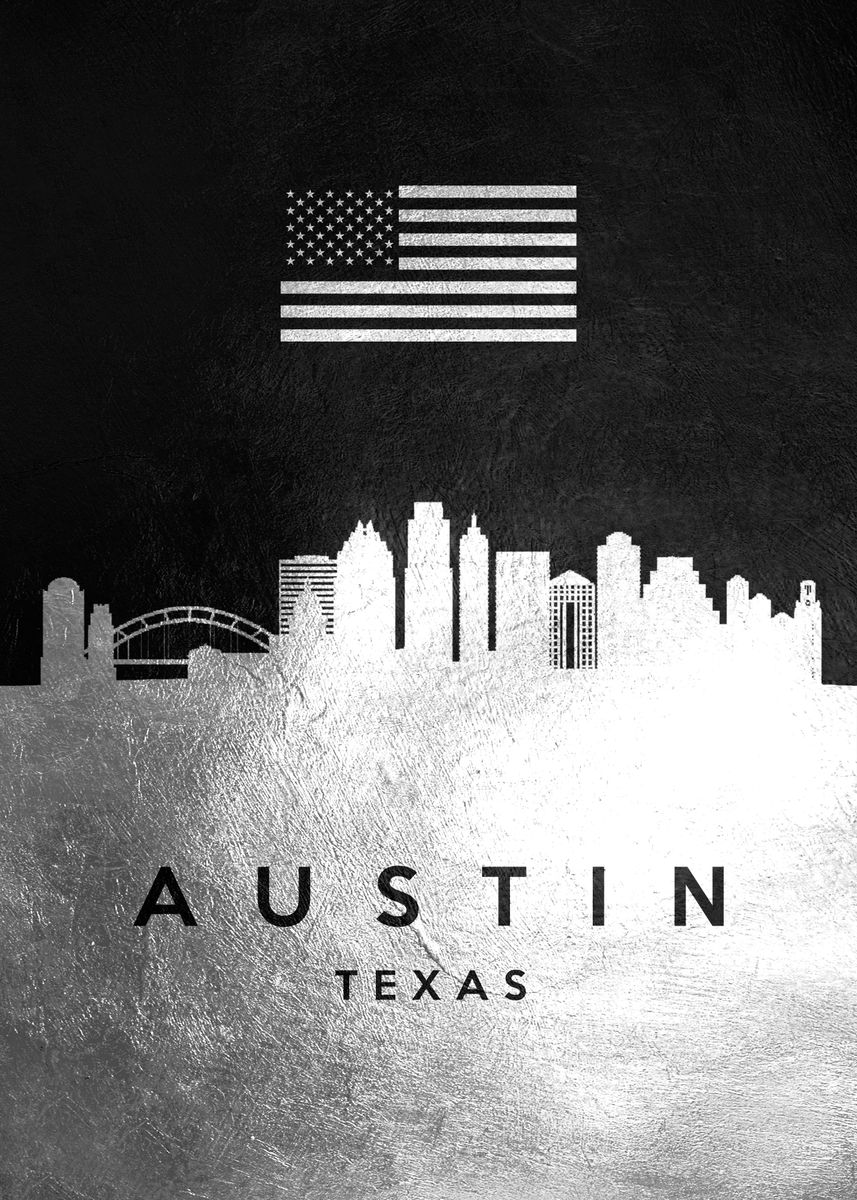 'Austin Texas Skyline' Poster, picture, metal print, paint by ...