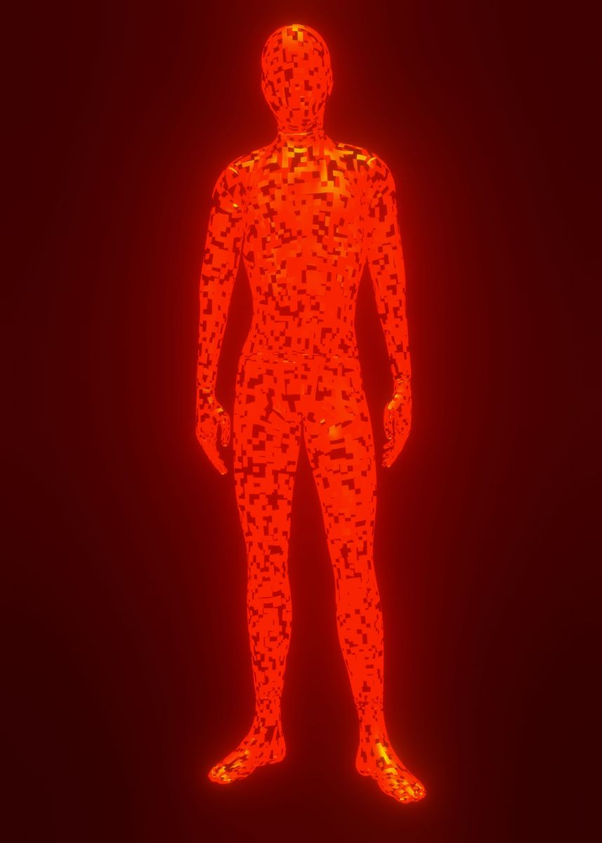 'Red Pixelly Character' Poster, picture, metal print, paint by Souzezz ...