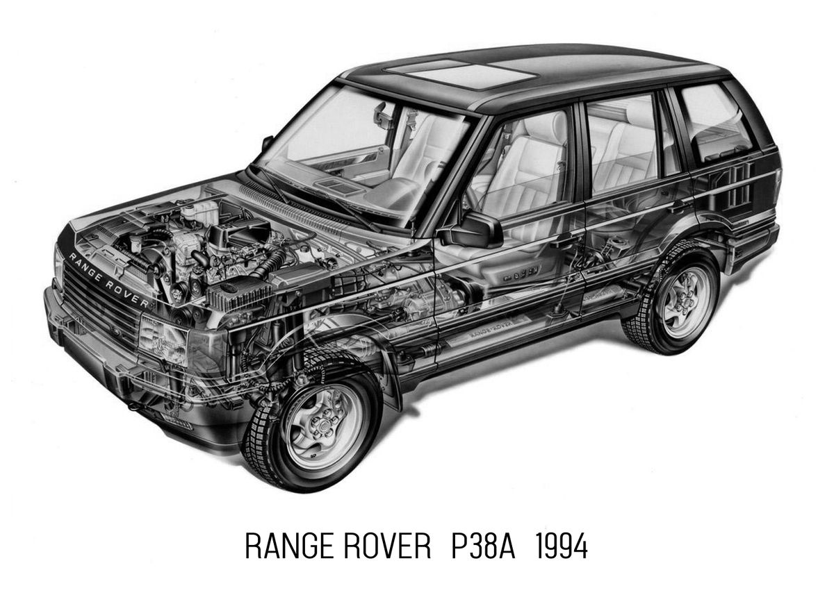 'Range Rover P38A 1994' Poster by JAT DESIGNS | Displate