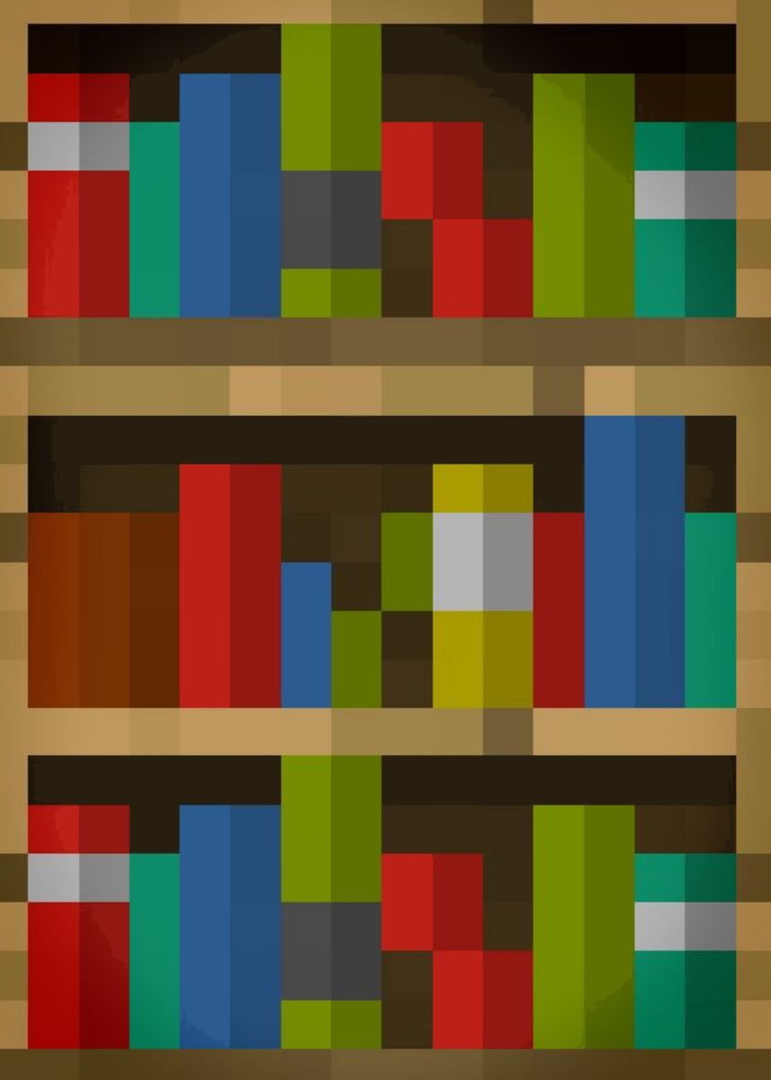 'Pixel Book shelf' Poster, picture, metal print, paint by Nehemiah ...