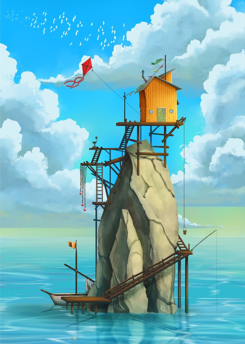 'Secluded Sea Shack' Poster, picture, metal print, paint by Rory Decker ...