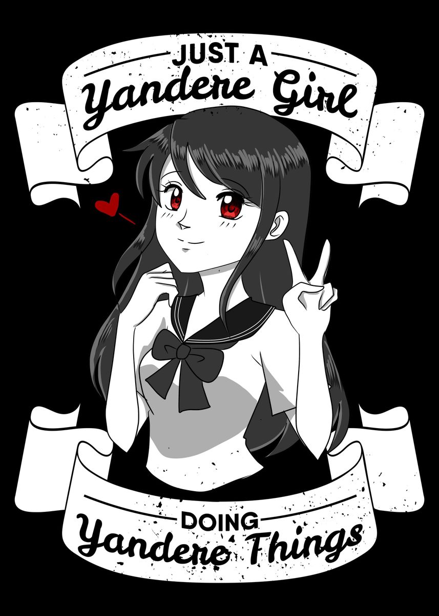'Yandere Anime Girl' Poster, picture, metal print, paint by ...