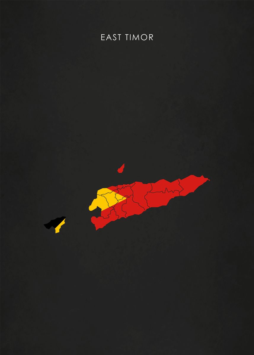 'East Timor Flag Map Poster' Poster by Alo | Displate