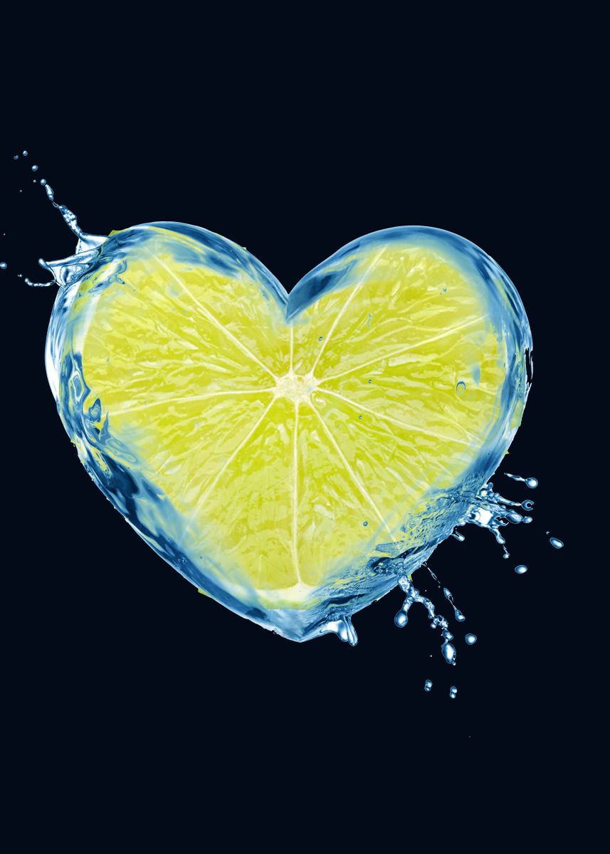 ' lemon heart ' Poster, picture, metal print, paint by shiner artist ...