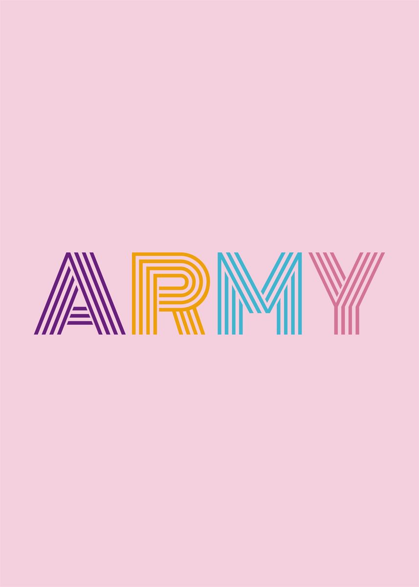 'ARMY POSTER FANS OF BTS' Poster, picture, metal print, paint by ...