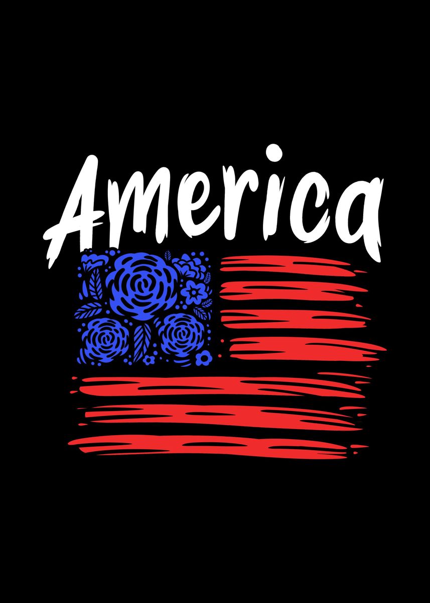 'America USA American Flag ' Poster by Mealla | Displate